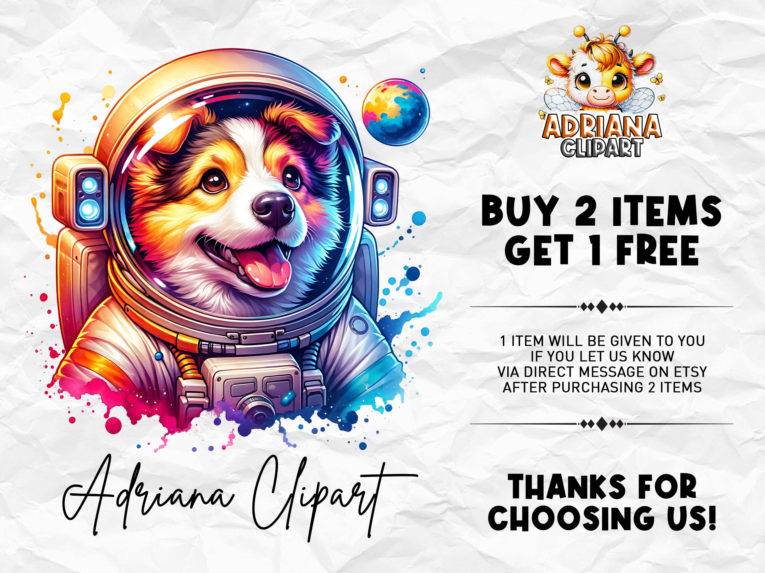 Astronaut Dog Clipart, Space Dog PNG, Dog in Spacesuit Art, Space Dog ...