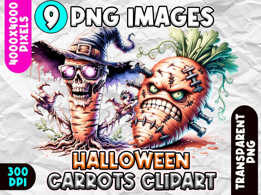 Ghost Carrot Clipart, Cute Halloween Carrot PNG, Vegetable ...
