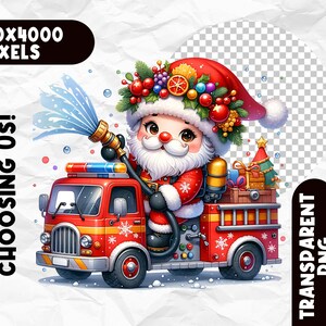 Christmas Firefighter Clipart, Cute Fireman PNG, Holiday Firefighter ...