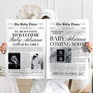 Newspaper Pregnancy Announcement, Baby Announcement Newspaper ...