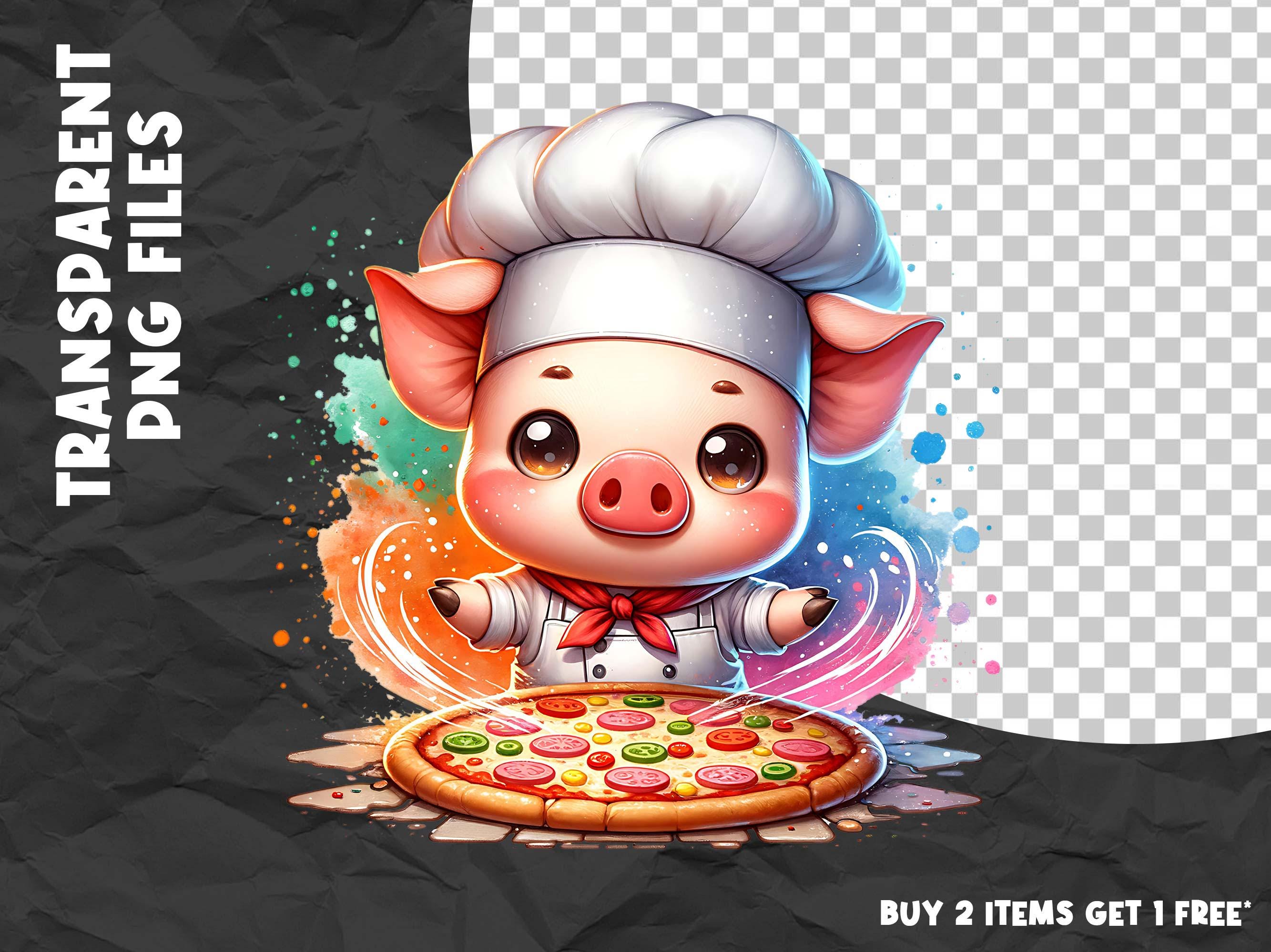 Chef Pig Clipart, Funny Pig Art, Cooking Pig Clipart, Chef Pig PNG, Pig ...
