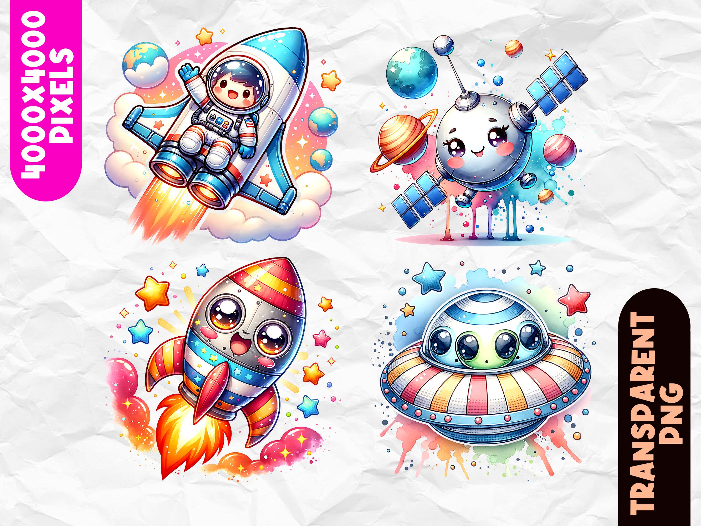 Spacecraft Clipart PNG, Fun Rocket Clipart Designs, Space Adventure ...