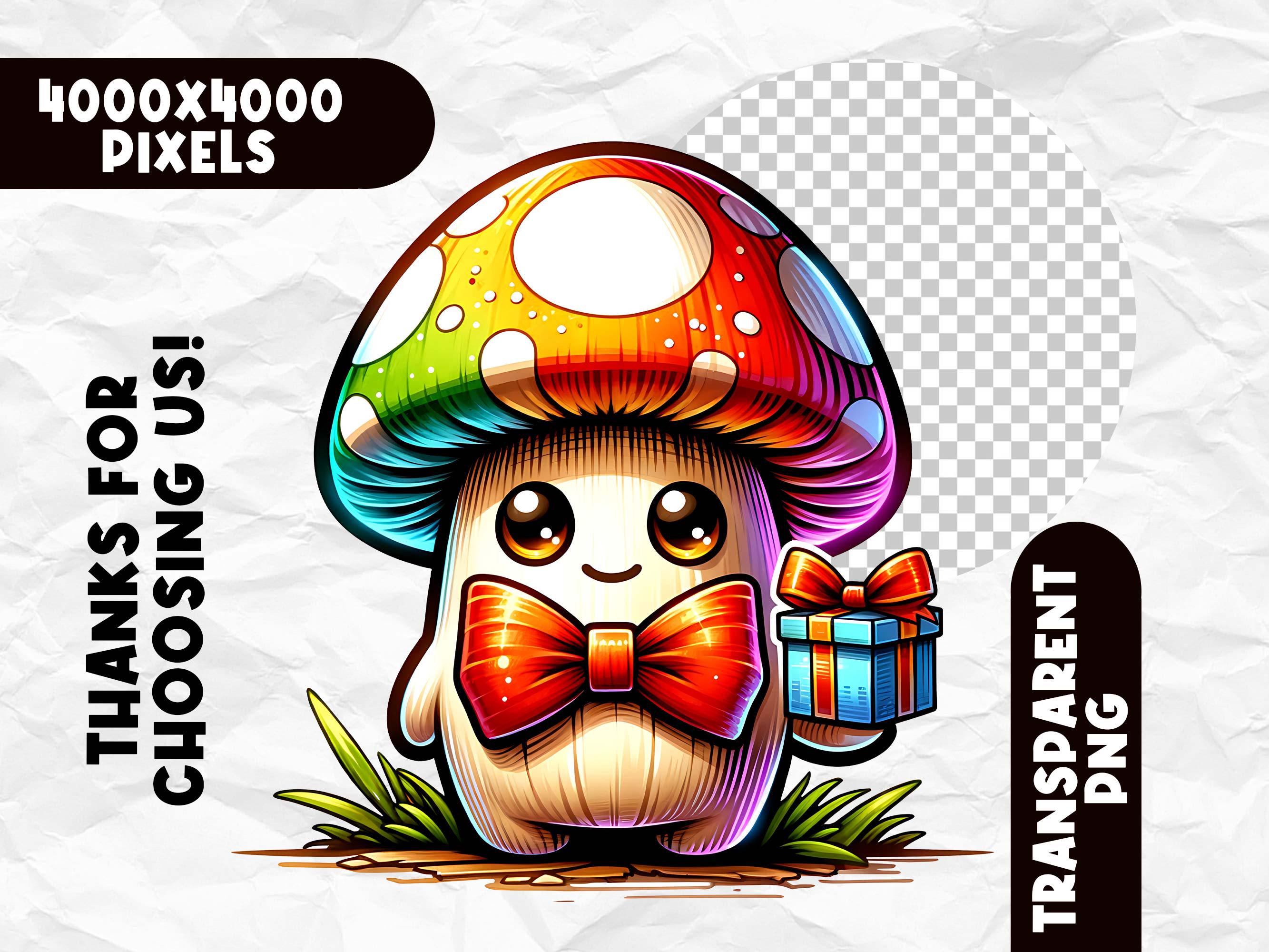 Cute Mushroom Clipart, Mushroom Art PNG, Mushroom Illustrations, Cute ...