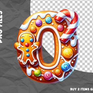 Gingerbread Number Clipart, Cute Gingerbread, Holiday Number Clipart ...