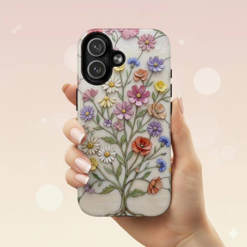 Stained Glass Wildflower iPhone Case: Magsafe Compatible, Spring ...