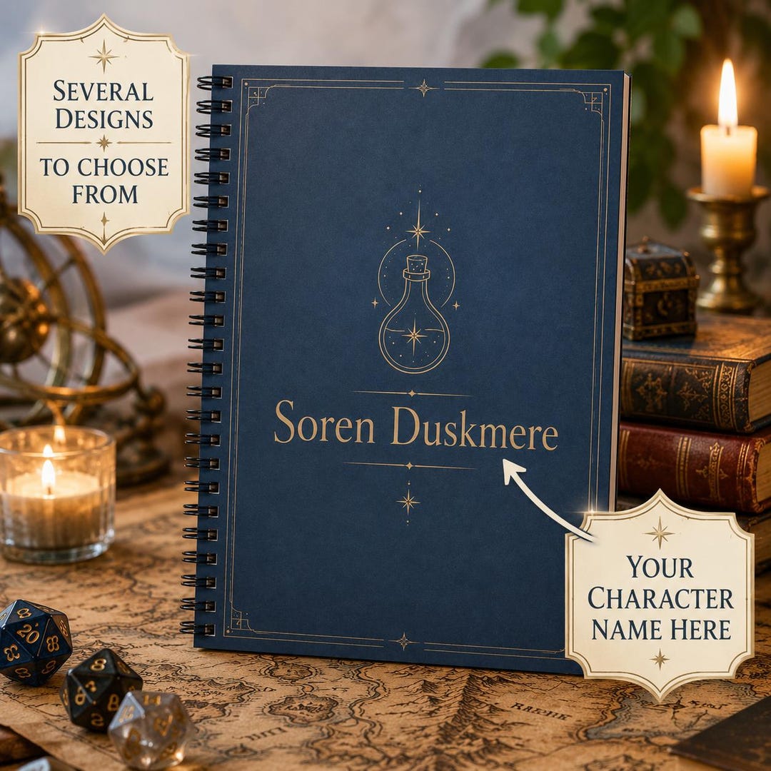 Personalized Dnd Character Journal, Custom Name Spiral Notebook ...