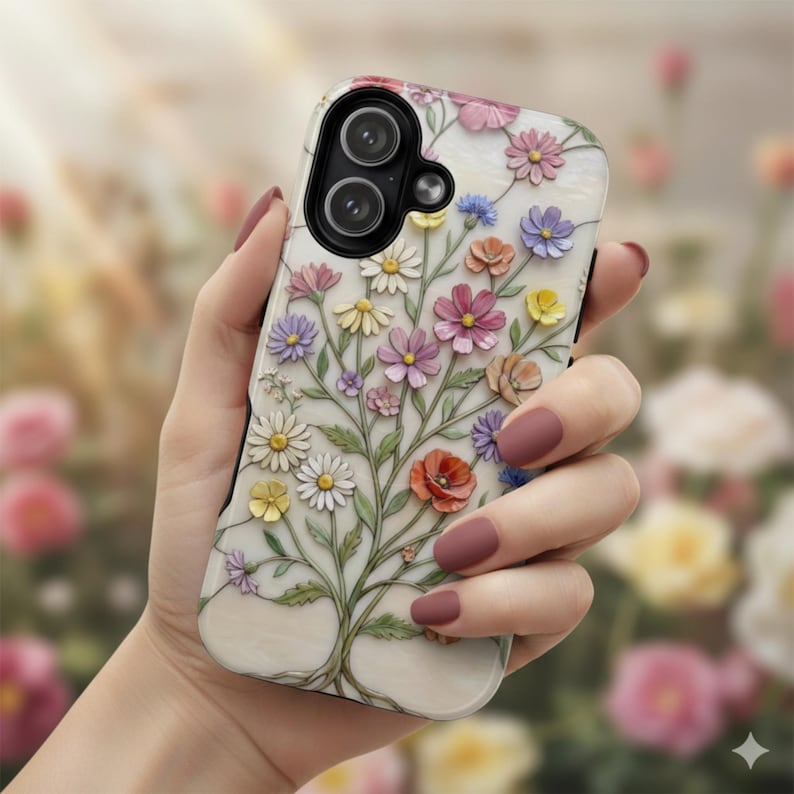Stained Glass Wildflower iPhone Case: Magsafe Compatible, Spring ...