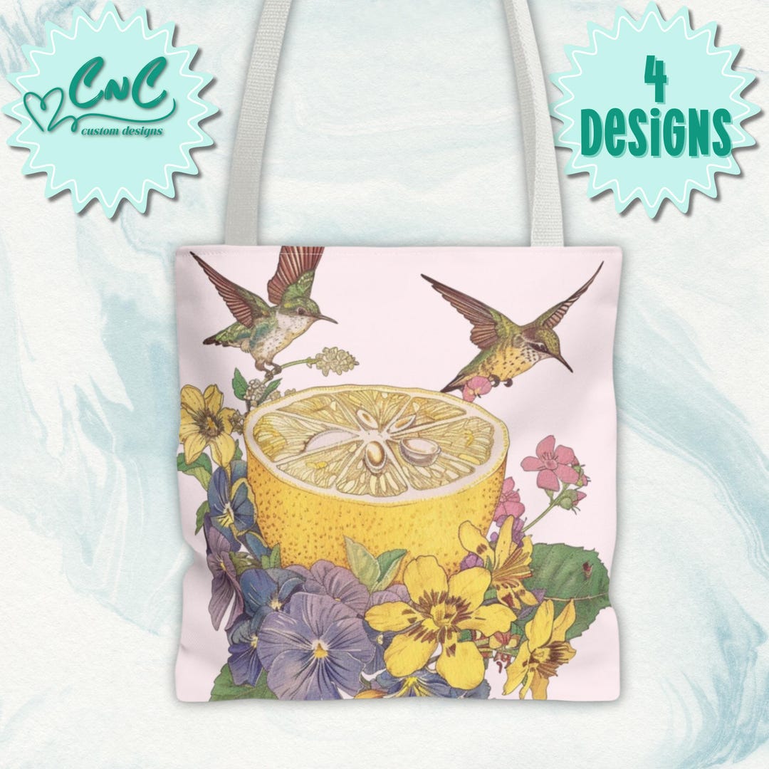 Lemoncore Cottagecore Tote Bag, Hummingbird Floral Canvas Bag Gift for ...