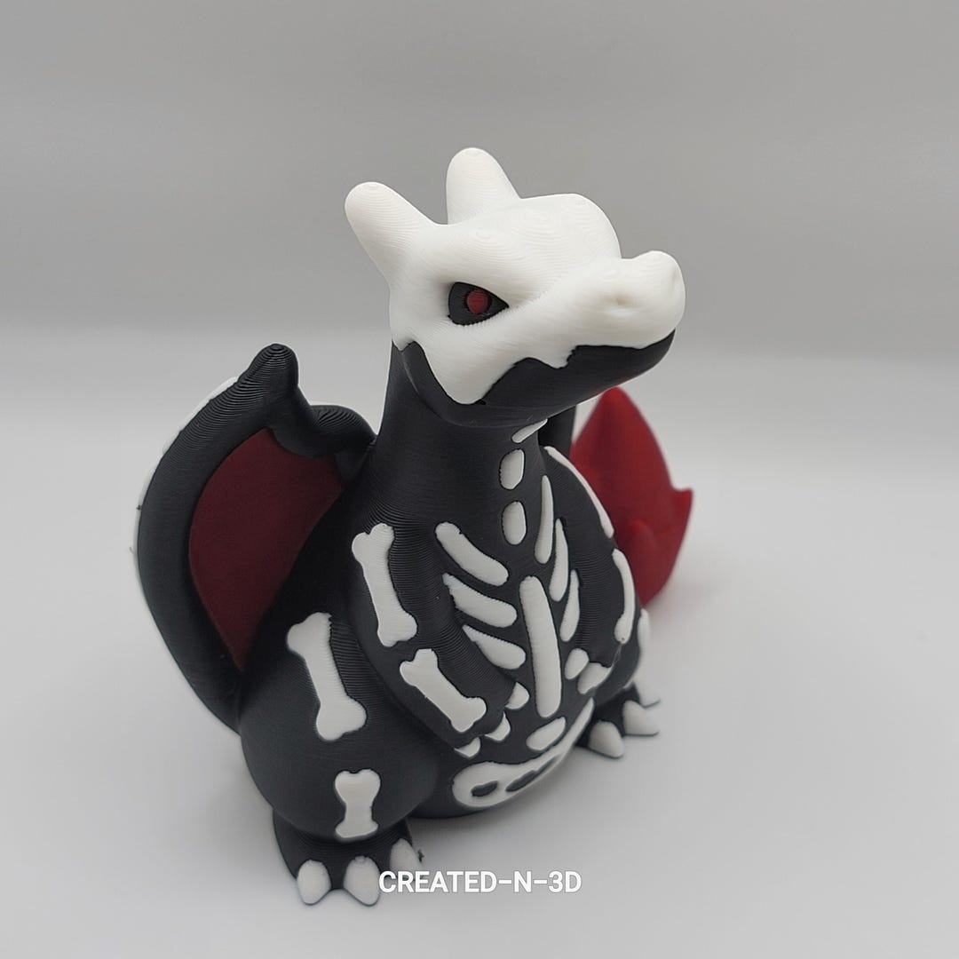 Chibi Charizard Halloween Skeleton Figurine - Etsy