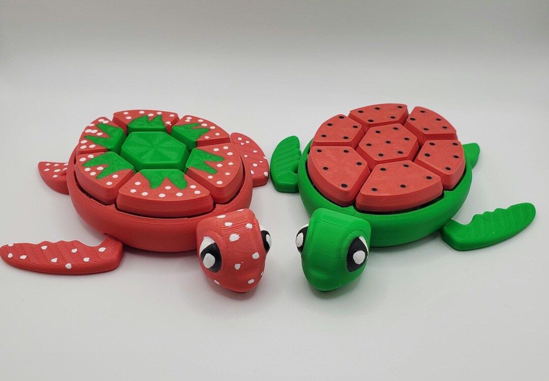 Fidget Clicky Turtle Strawberry Watermelon / Sensory Toy, Stim Adhd ...