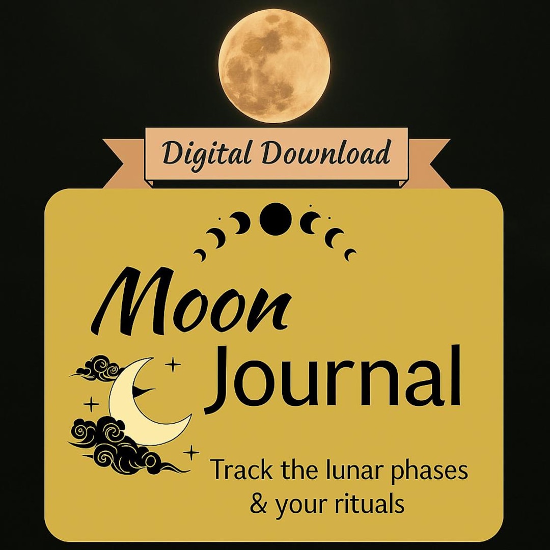 Printable Moon Journal – Lunar Phases Tracker, Full Moon Ritual Pages ...