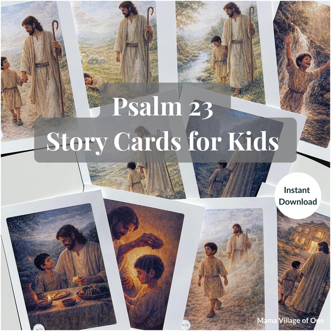 Psalm 23 Story Cards for Kids, Bible Lesson, Homeschool, Sunday School ...