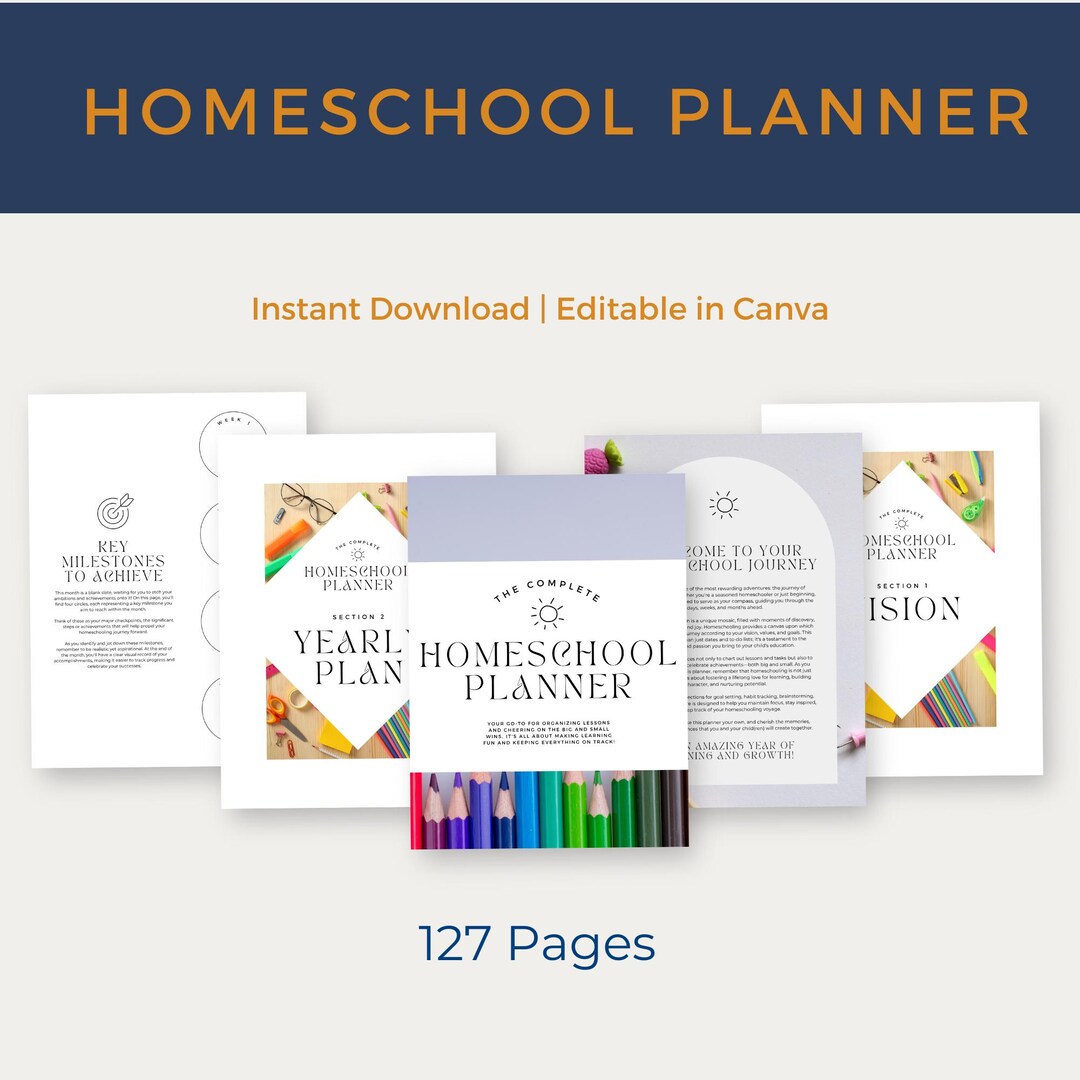 Homeschool Planner Editable Template Academic Lesson Planner ...