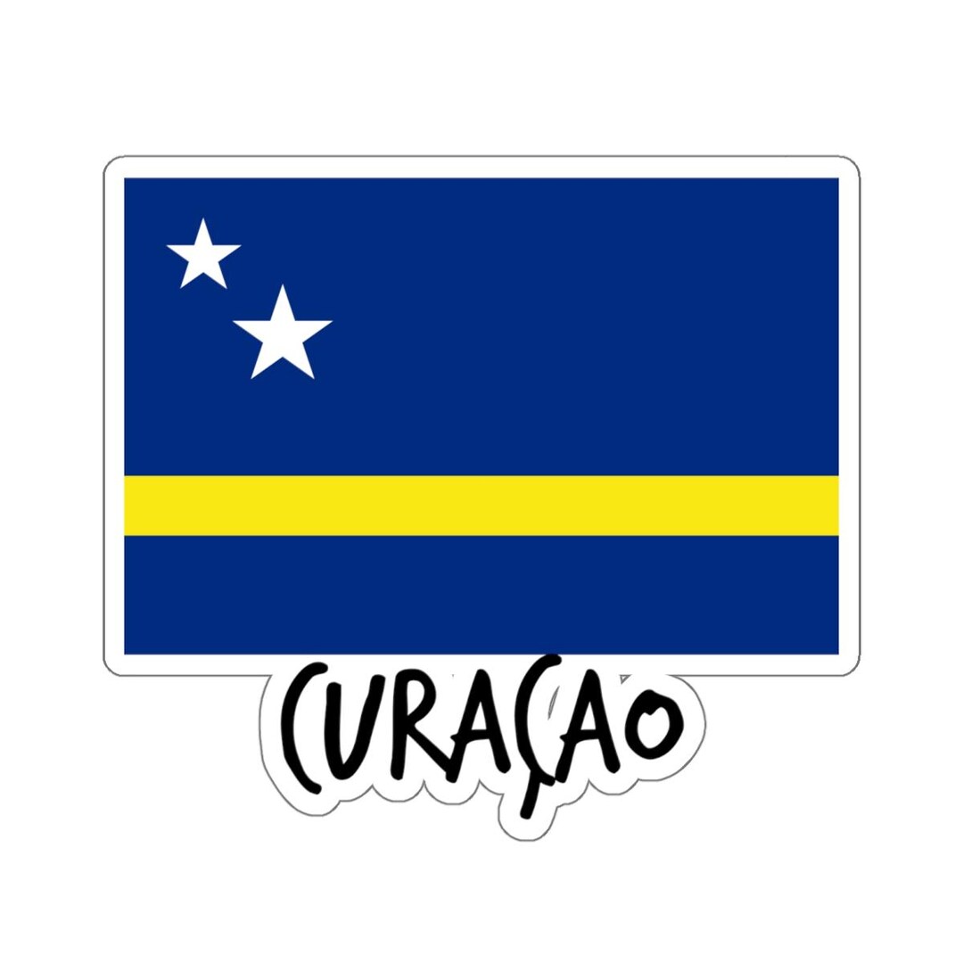 Curaçao Flag Travel Sticker - Kiss-cut Stickers, Laptop Decal ...