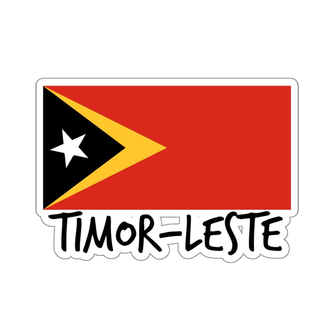 Timor-leste Flag Travel Sticker - Kiss-cut Stickers, Decal, Laptop Sticker, Water Bottle Sticker ...