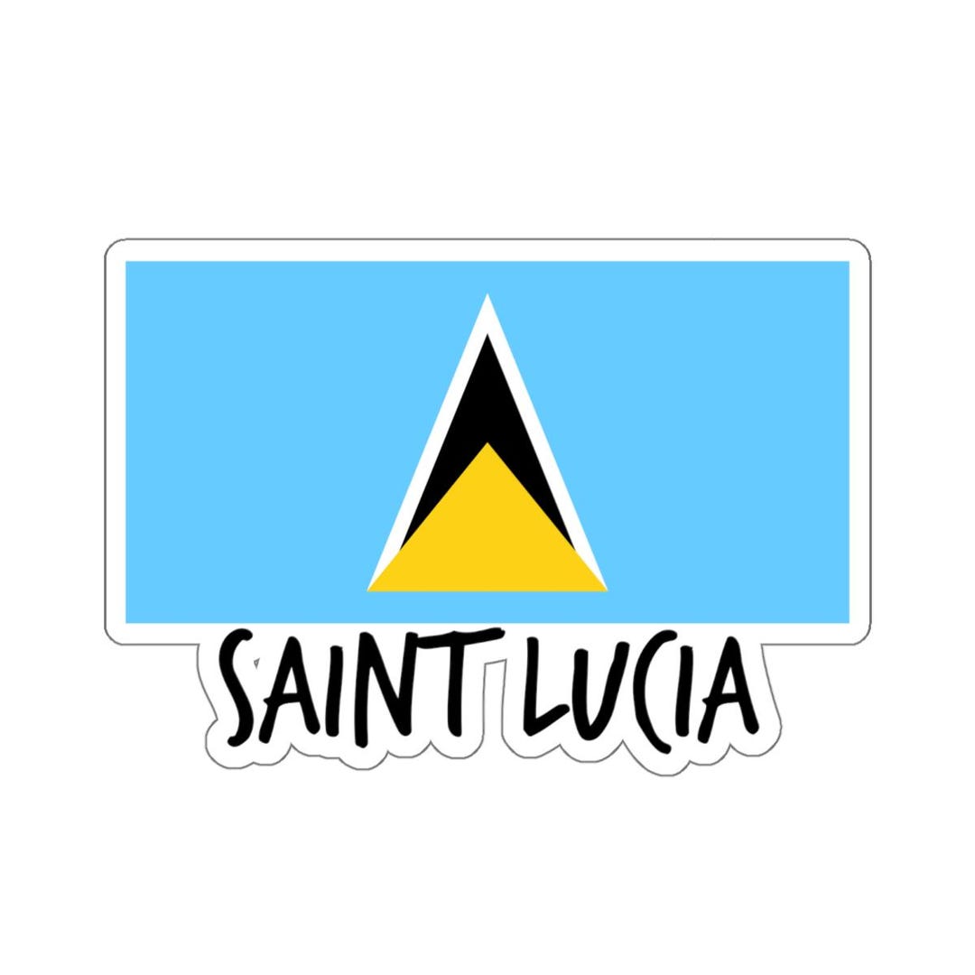 Saint Lucia Flag Travel Sticker - Caribbean Island Souvenir Decal for ...
