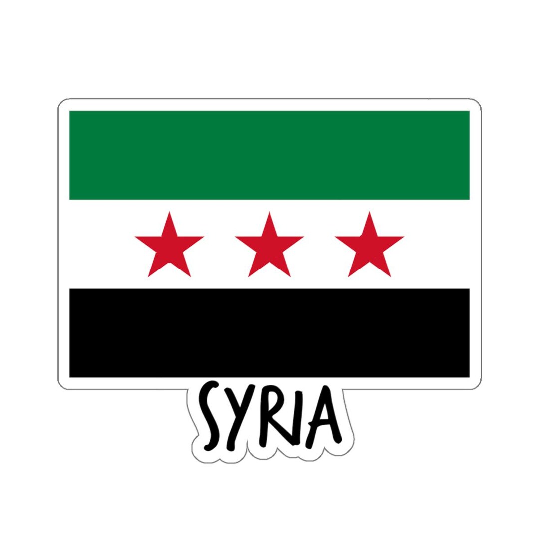 Syria Flag Travel Sticker, Patriotic Middle Eastern Decal, Arabian ...
