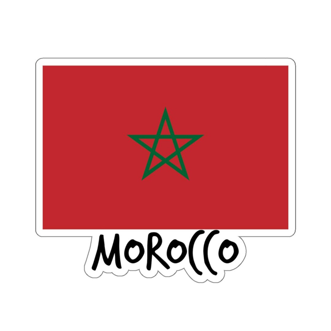 Morocco Flag Travel Sticker - Kiss-cut Stickers, Moroccan Decor Decal ...
