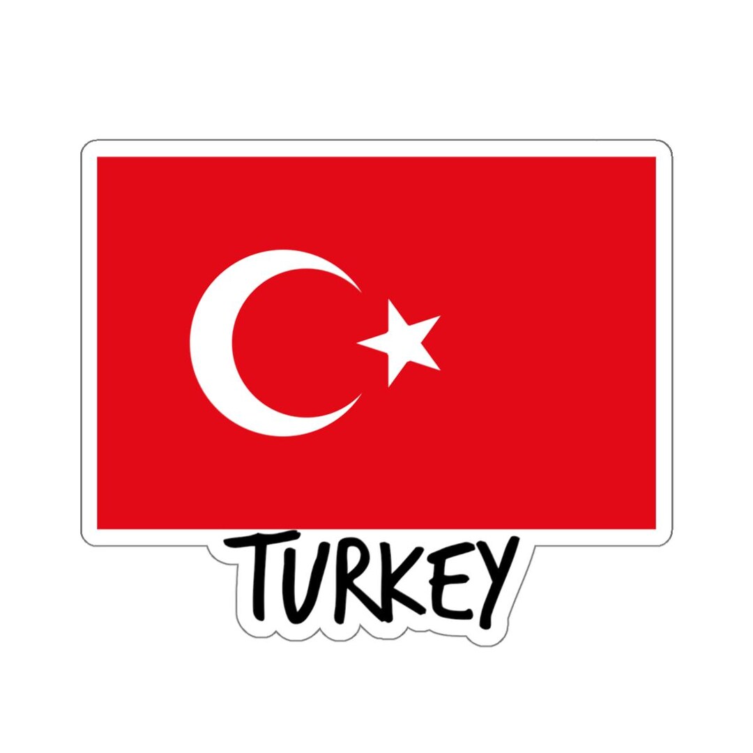 Travel Sticker, Turkey Türkiye Flag Design, Suitcase Decal, Laptop ...