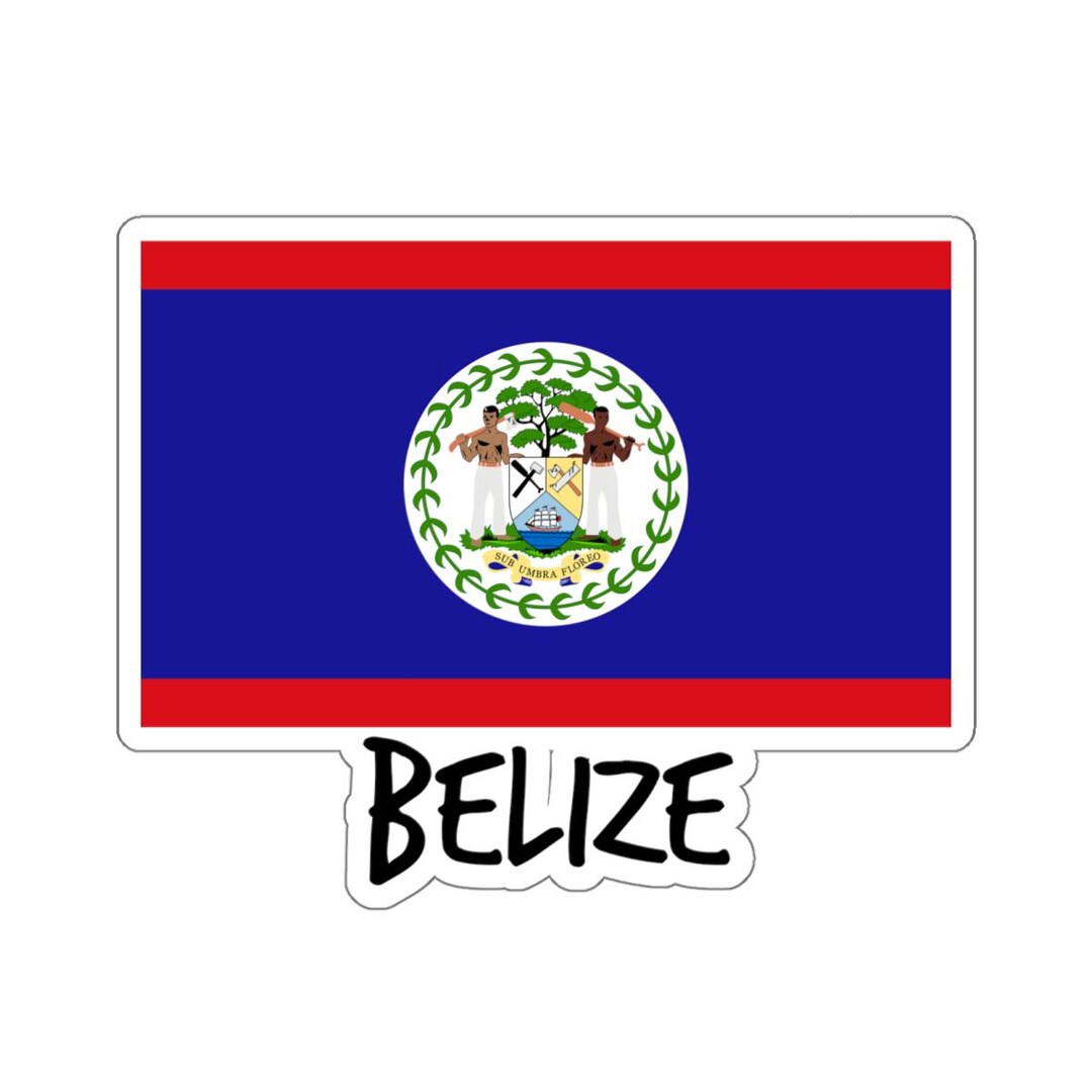 Belize Flag Travel Sticker, Central American Travel Decal, Wanderlust ...