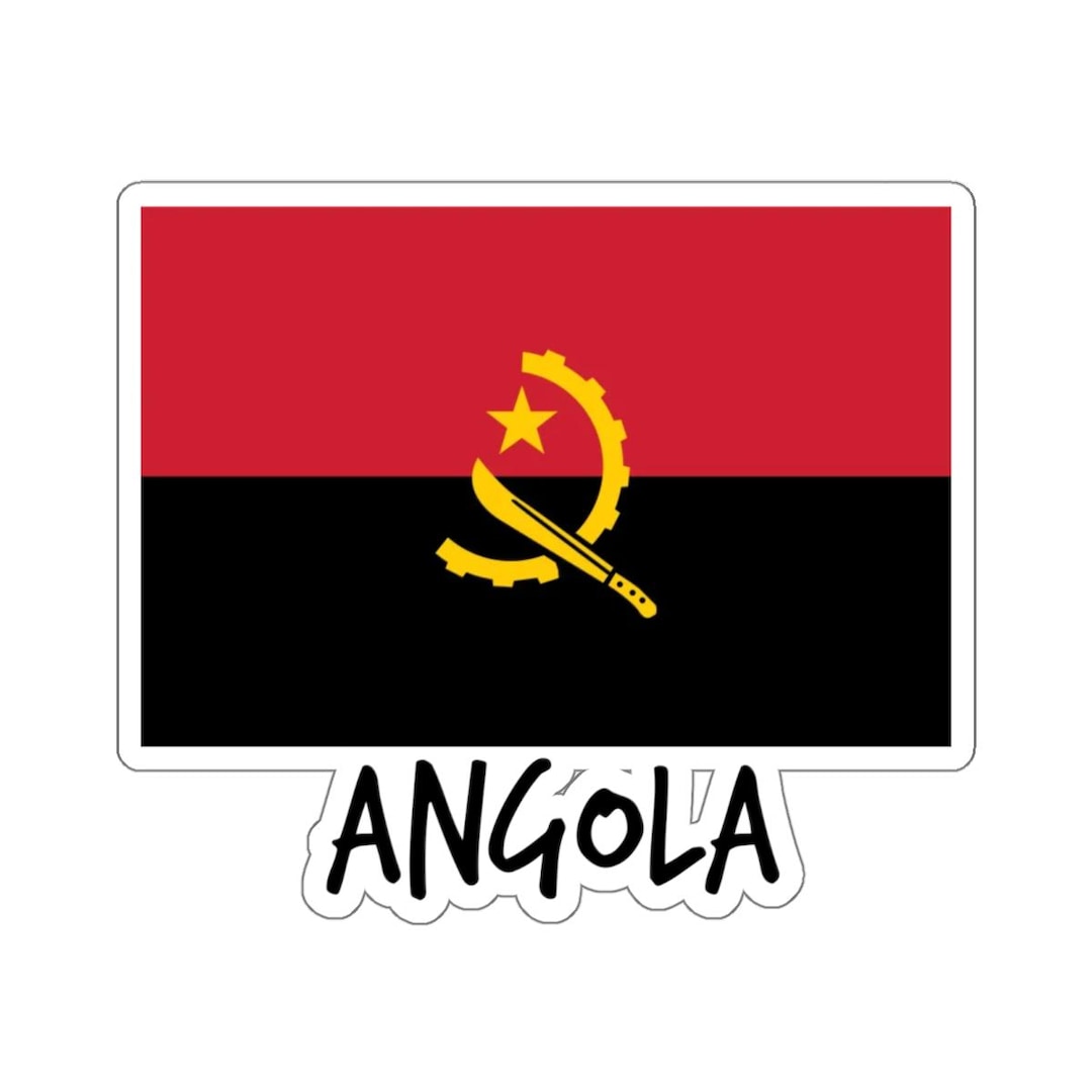 Angola Flag Travel Sticker - Kiss-cut Stickers, Scrapbook Decal, Laptop ...