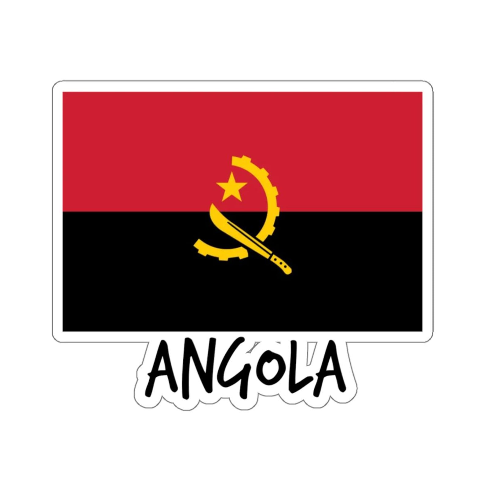 Angola Flag Travel Sticker - Kiss-cut Stickers, Scrapbook Decal, Laptop ...