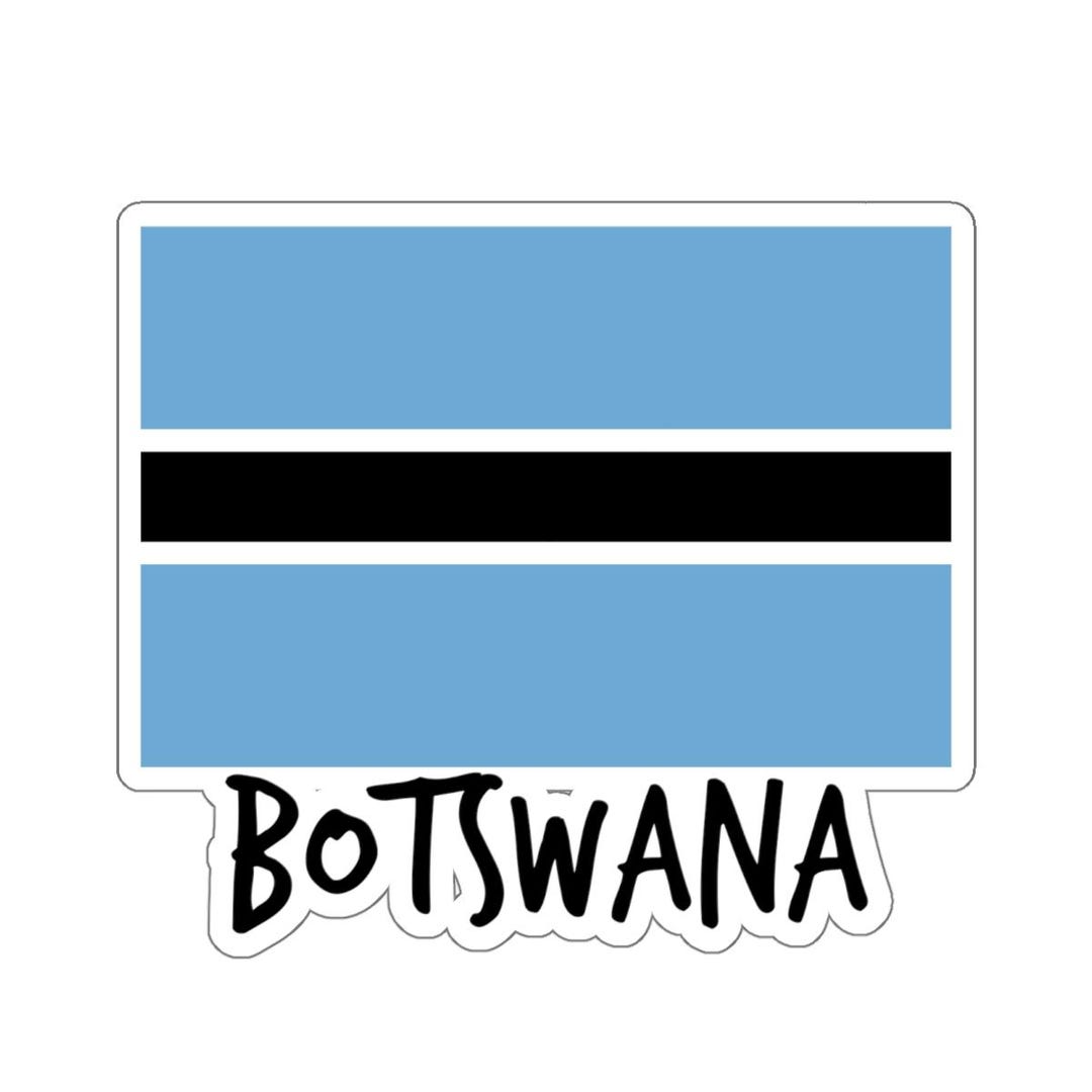 Botswana Flag Travel Sticker - Kiss-cut Stickers, Laptop Decal, Travel ...