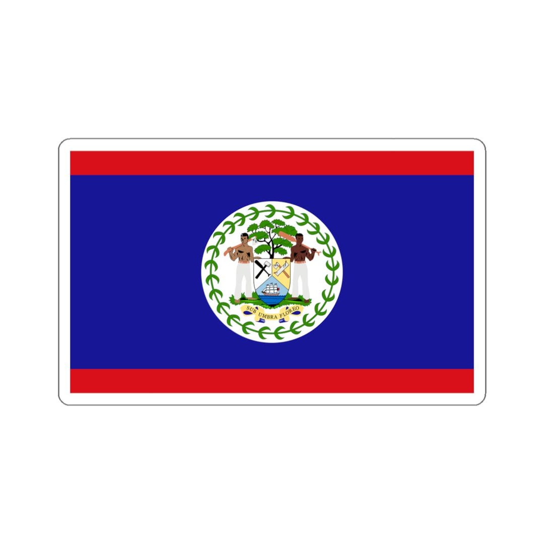 Belize Flag Travel Sticker, Caribbean Sticker, Luggage Sticker ...