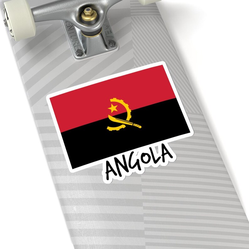Angola Flag Travel Sticker - Kiss-cut Stickers, Scrapbook Decal, Laptop ...