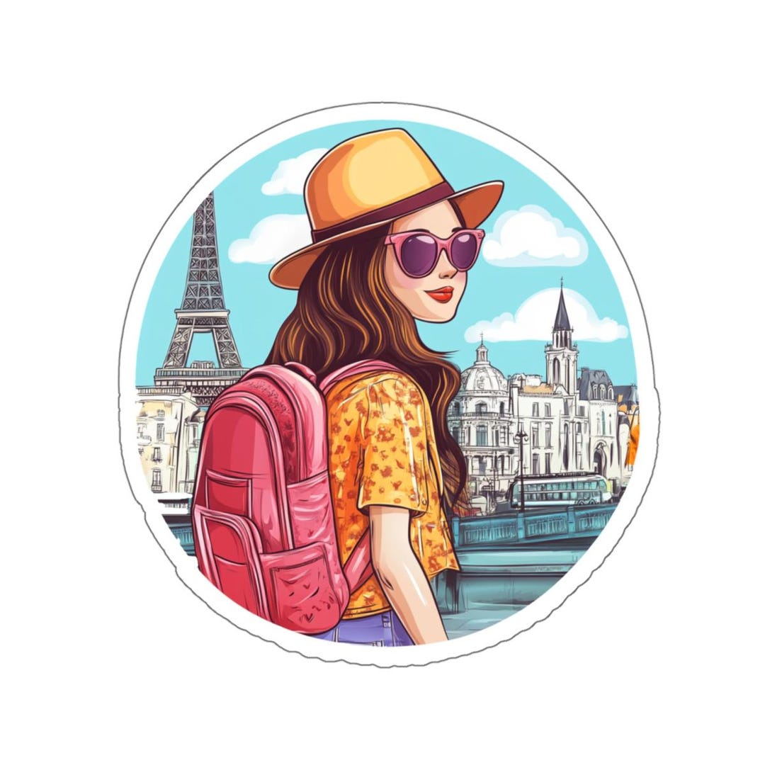 France Travel Sticker - Eiffel Tower Decal, Paris Adventure Label ...