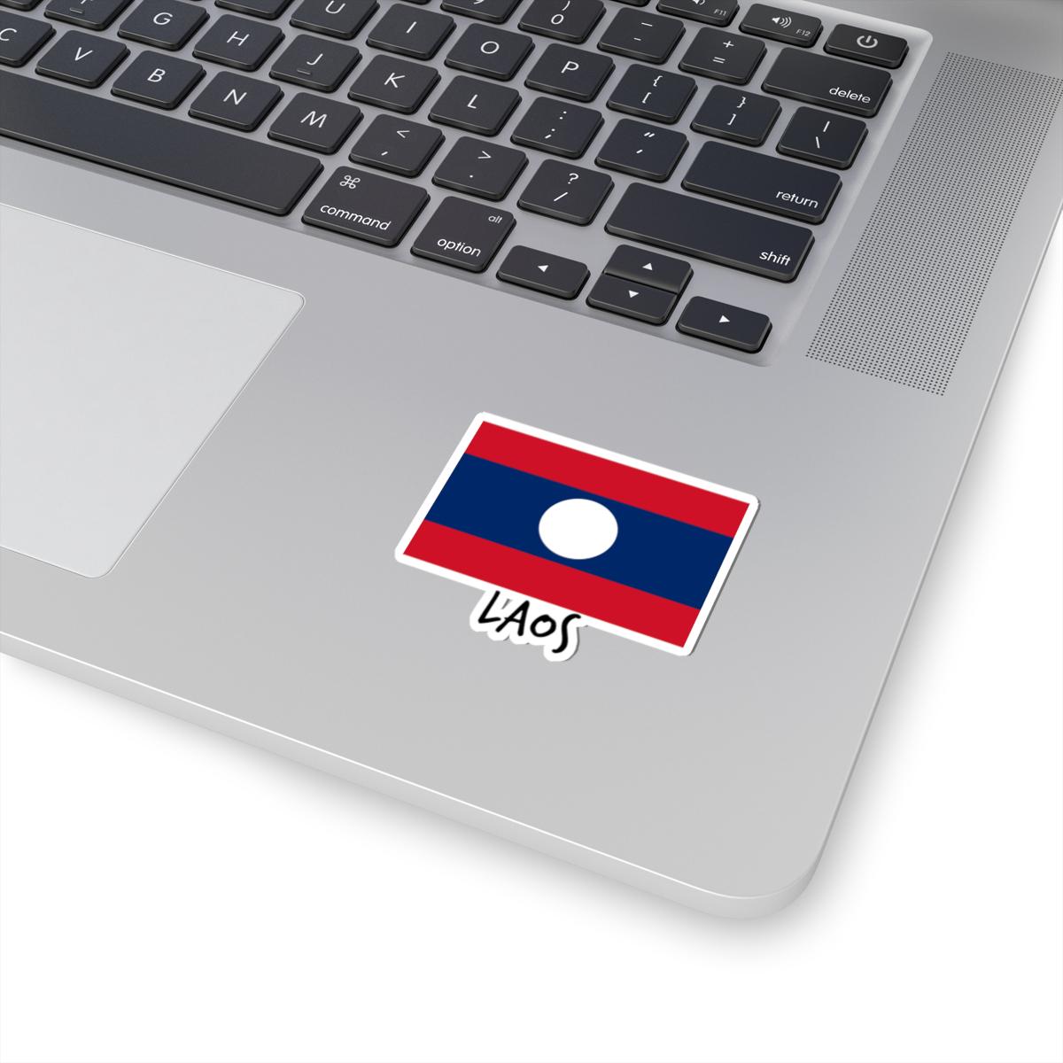 Laos Flag Travel Sticker - Kiss-cut Stickers, Travel Stickers, Laos ...