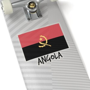 Angola Flag Travel Sticker - Kiss-cut Stickers, Scrapbook Decal, Laptop ...