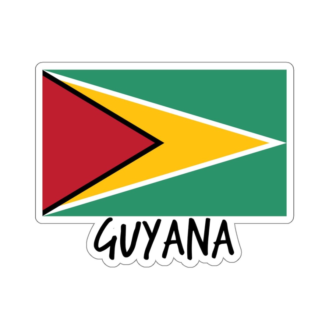 Guyana Flag Travel Sticker - Kiss-cut Stickers, Caribbean Travel Decal ...