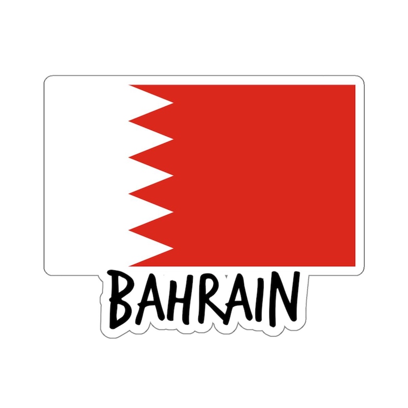 Bahrain Flag Travel Sticker, Middle East Flag Sticker, Traveler Gift, Wanderlust Sticker ...