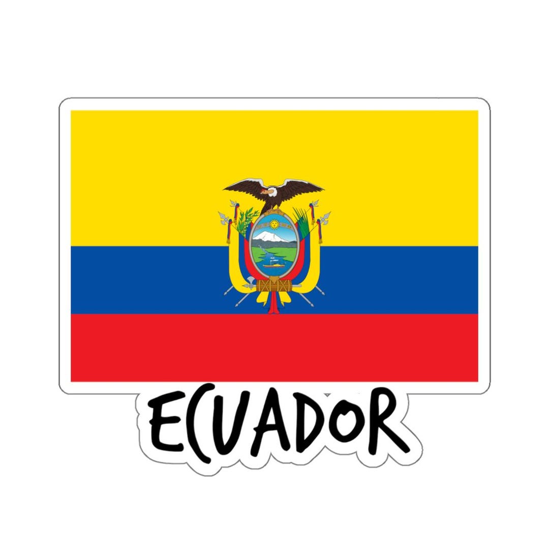 Ecuador Flag Travel Sticker, South America Decal, Laptop Sticker, Vinyl ...