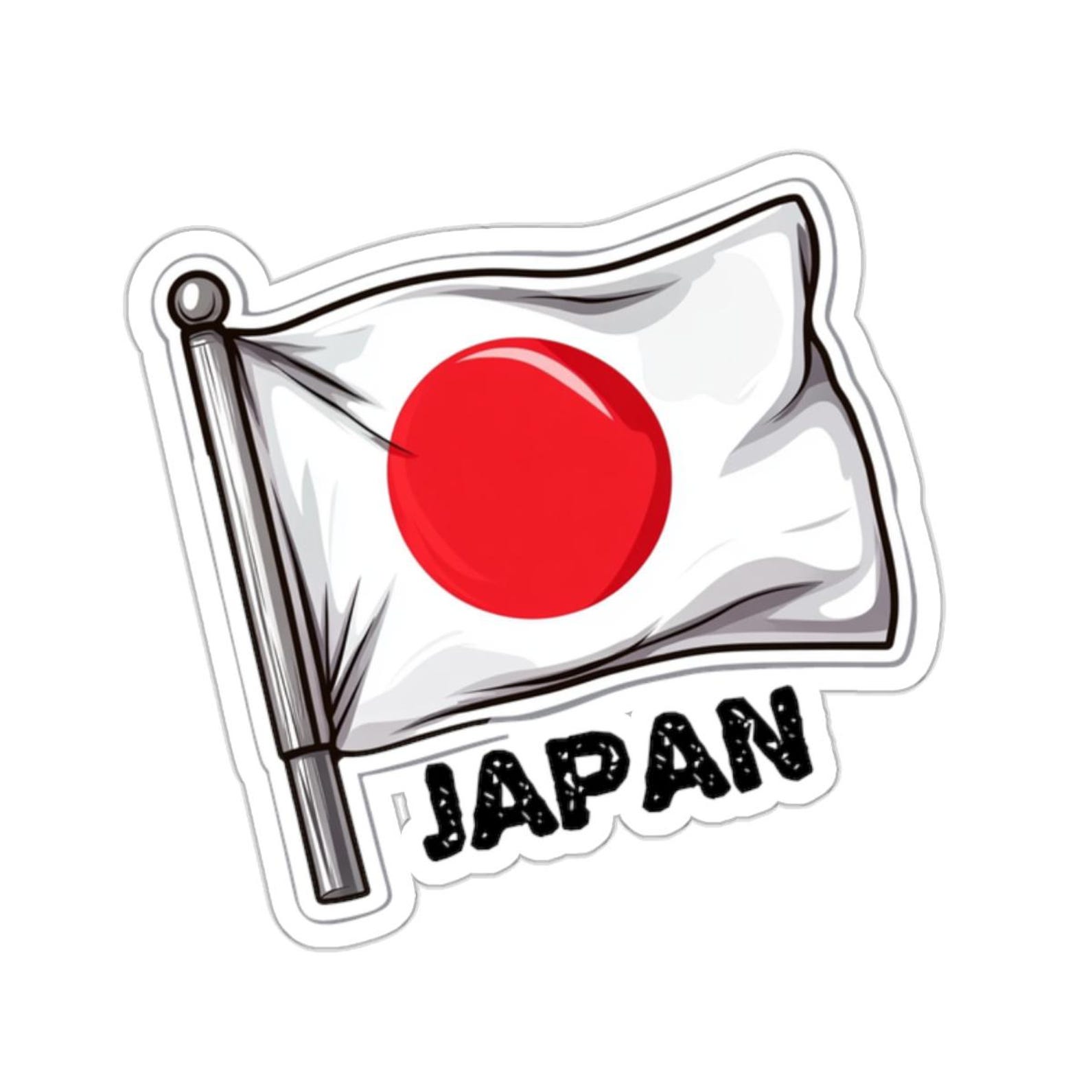 Japan Flag Travel Sticker - Kiss-cut Stickers, Japanese Flag Decal ...