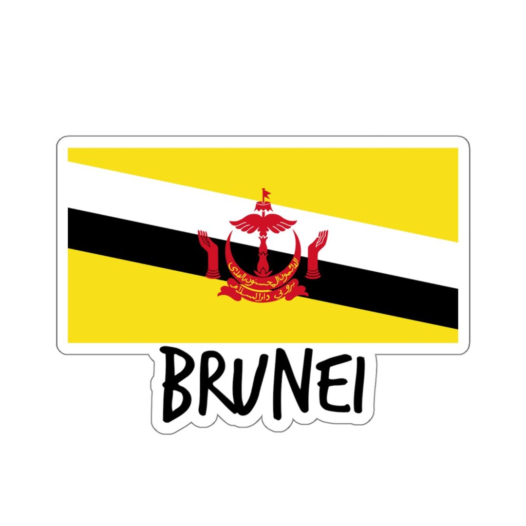 Brunei Flag Travel Sticker, Brunei Pride Decal, National Flag Sticker ...