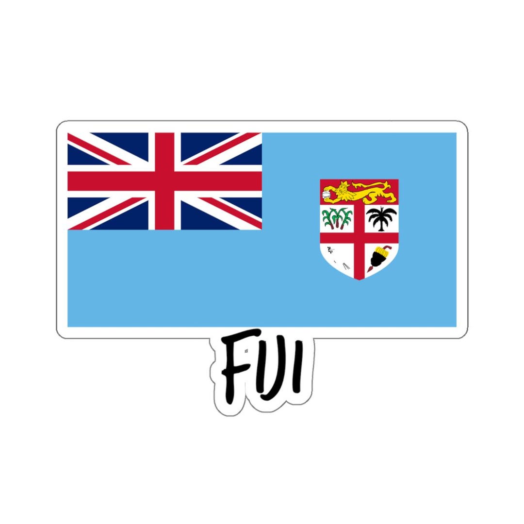 Fiji Flag Travel Sticker - Kiss-cut Stickers for Laptops, Journals ...
