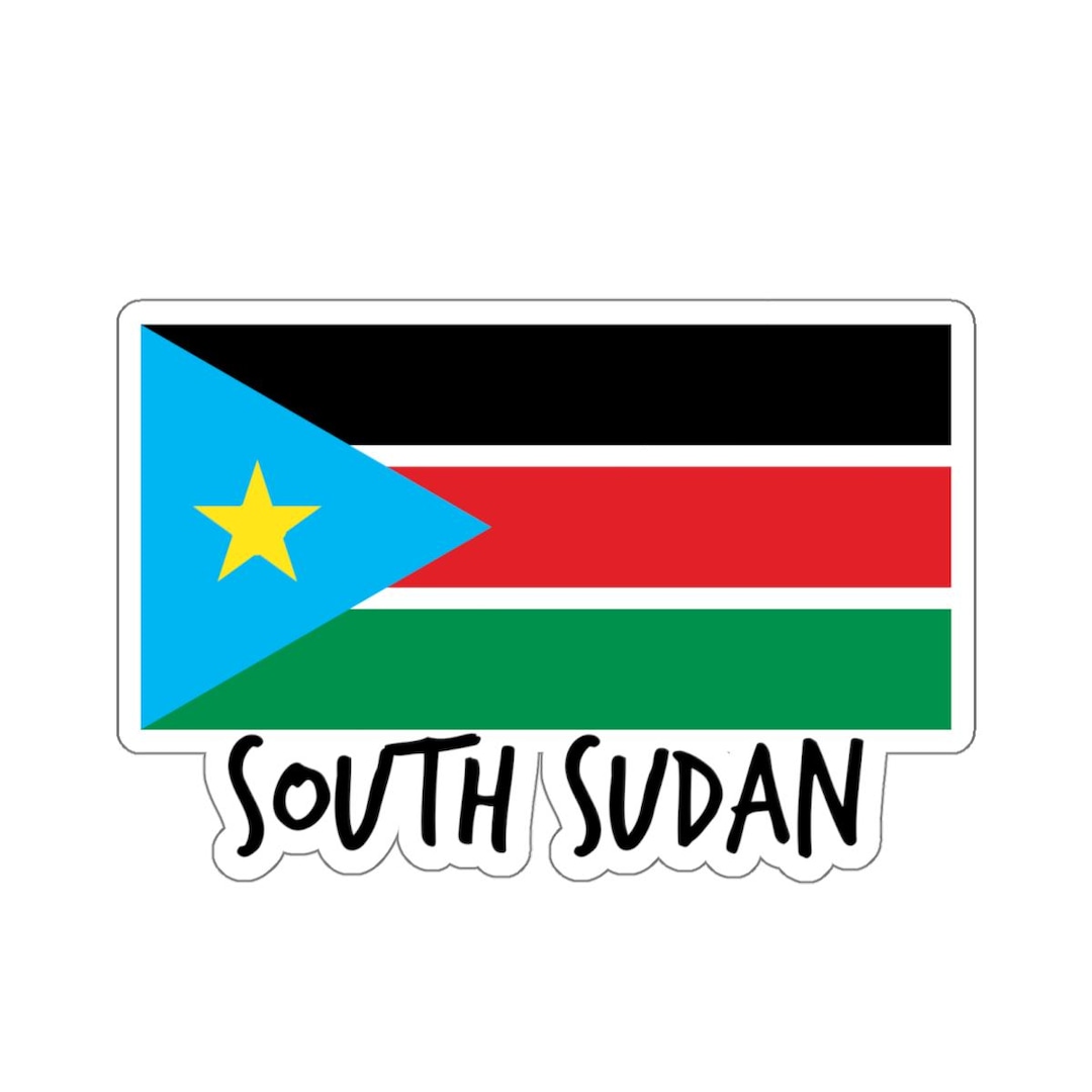South Sudan Flag Travel Sticker - Kiss-cut Sticker, Laptop Decal ...