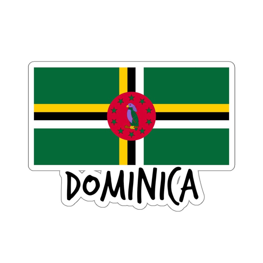 Dominica Flag Travel Sticker - Kiss-cut Stickers, Caribbean Destination ...