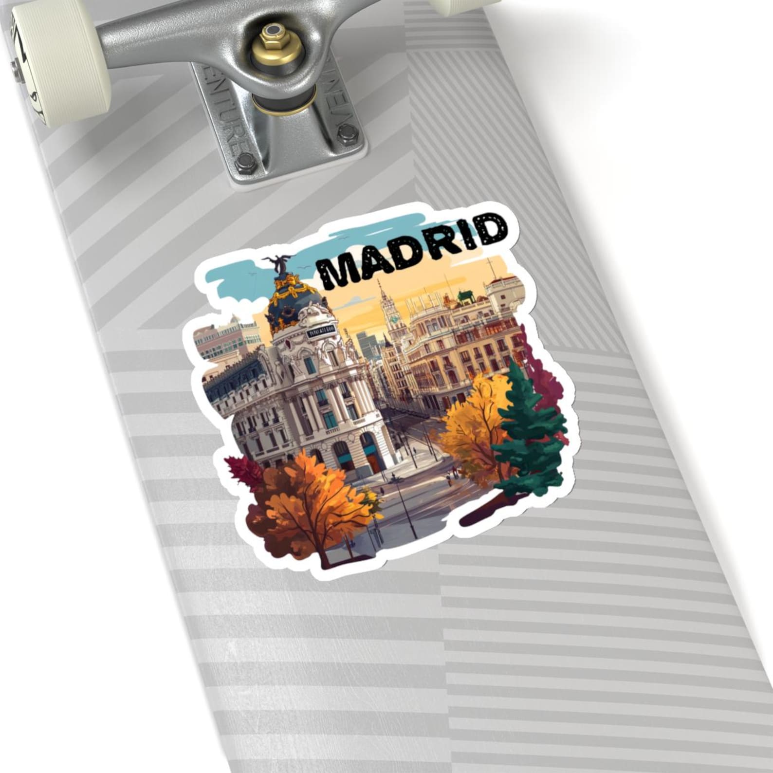 Madrid Spain Travel Sticker - Kiss-cut Stickers, Travel Decal, Spain ...