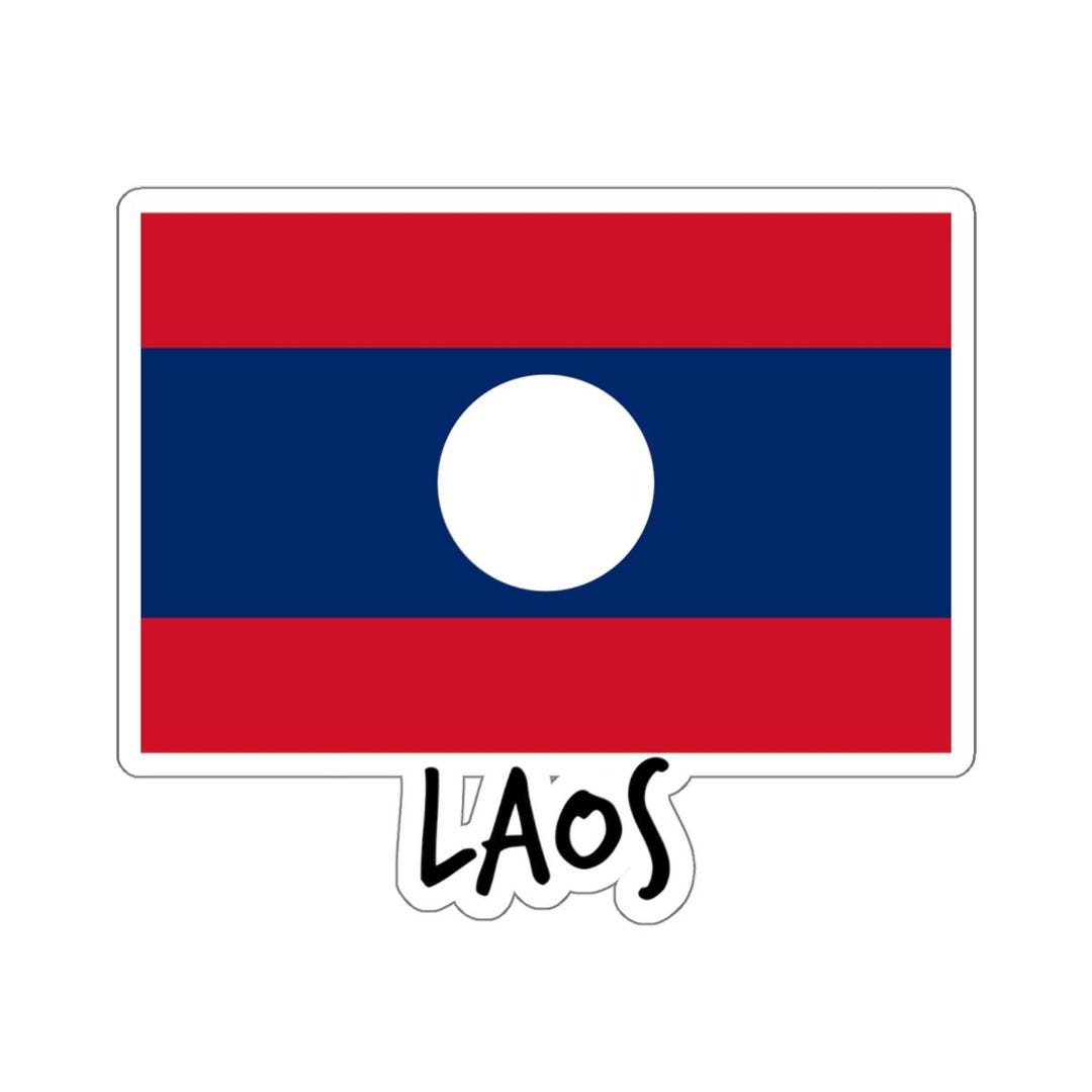 Laos Flag Travel Sticker - Kiss-cut Stickers, Travel Stickers, Laos ...