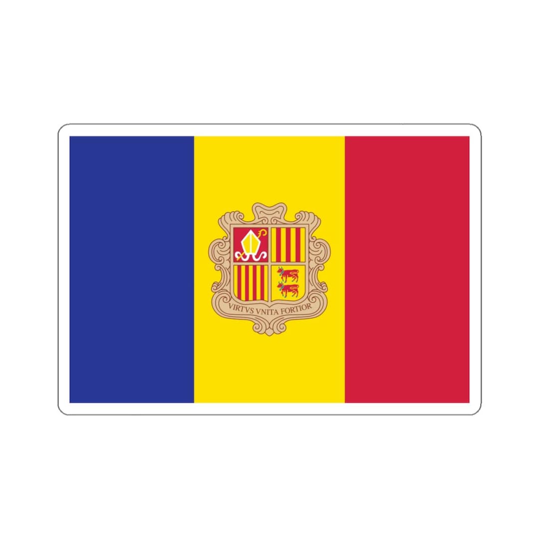 Andorra Flag Travel Sticker - Kiss-cut Stickers, Travel Decal, Luggage ...