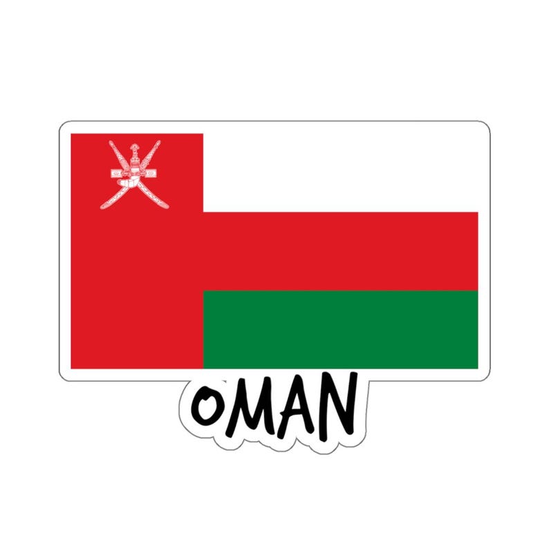 Oman Flag Travel Sticker - Kiss-cut Stickers, Travel Decal, Wanderlust ...