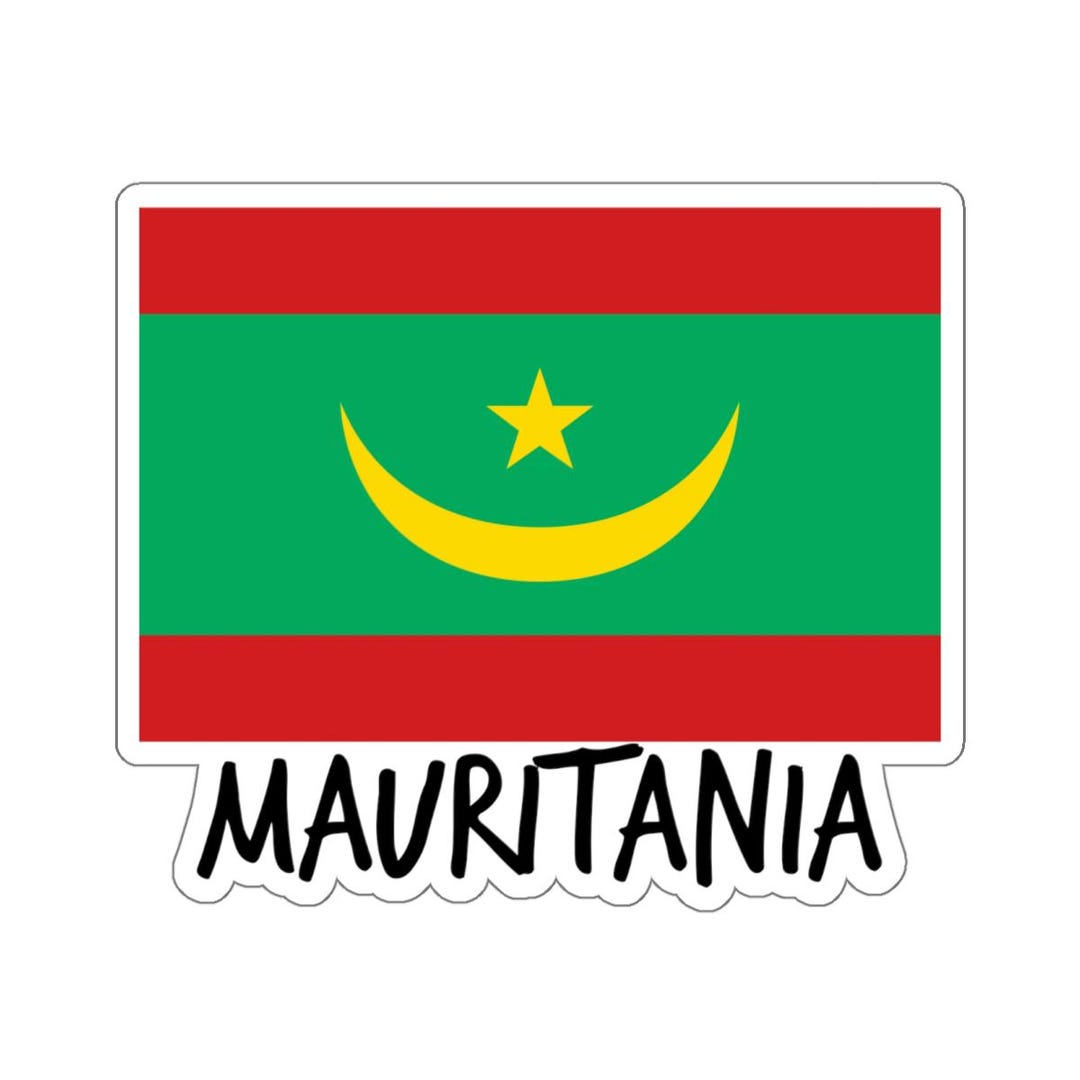 Mauritania Flag Travel Sticker - Kiss-cut Sticker, Scrapbook Decal ...