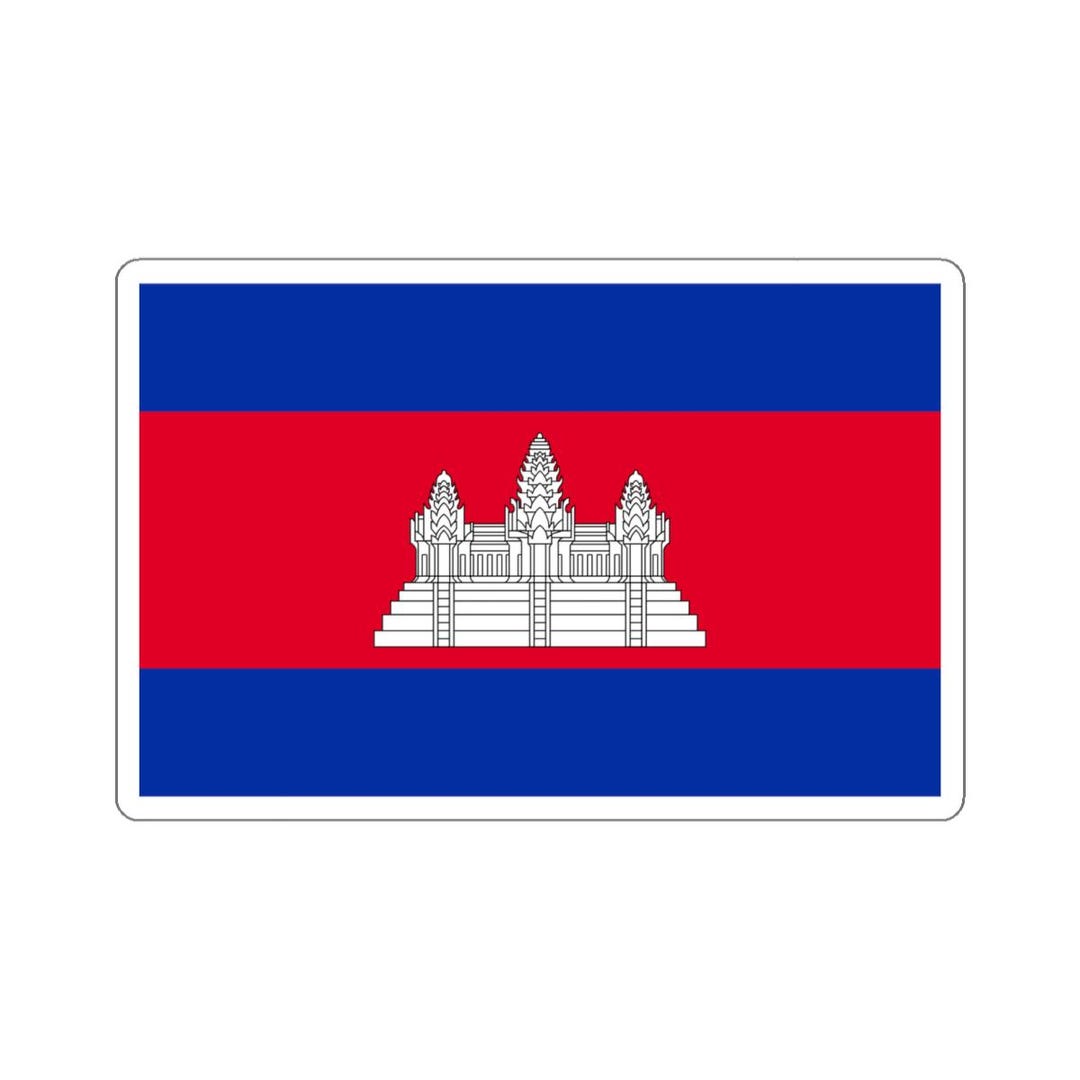 Cambodia Flag Travel Sticker - Kiss-cut Stickers, Cambodian Flag Decal ...
