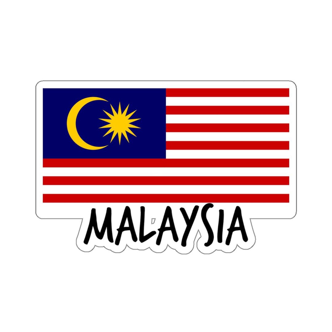 Malaysia Flag Travel Sticker - Kiss-cut Stickers for Luggage, Laptop ...