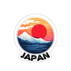 Mount Fuji Travel Sticker, Japan Travel Decal, Waterproof Sticker ...