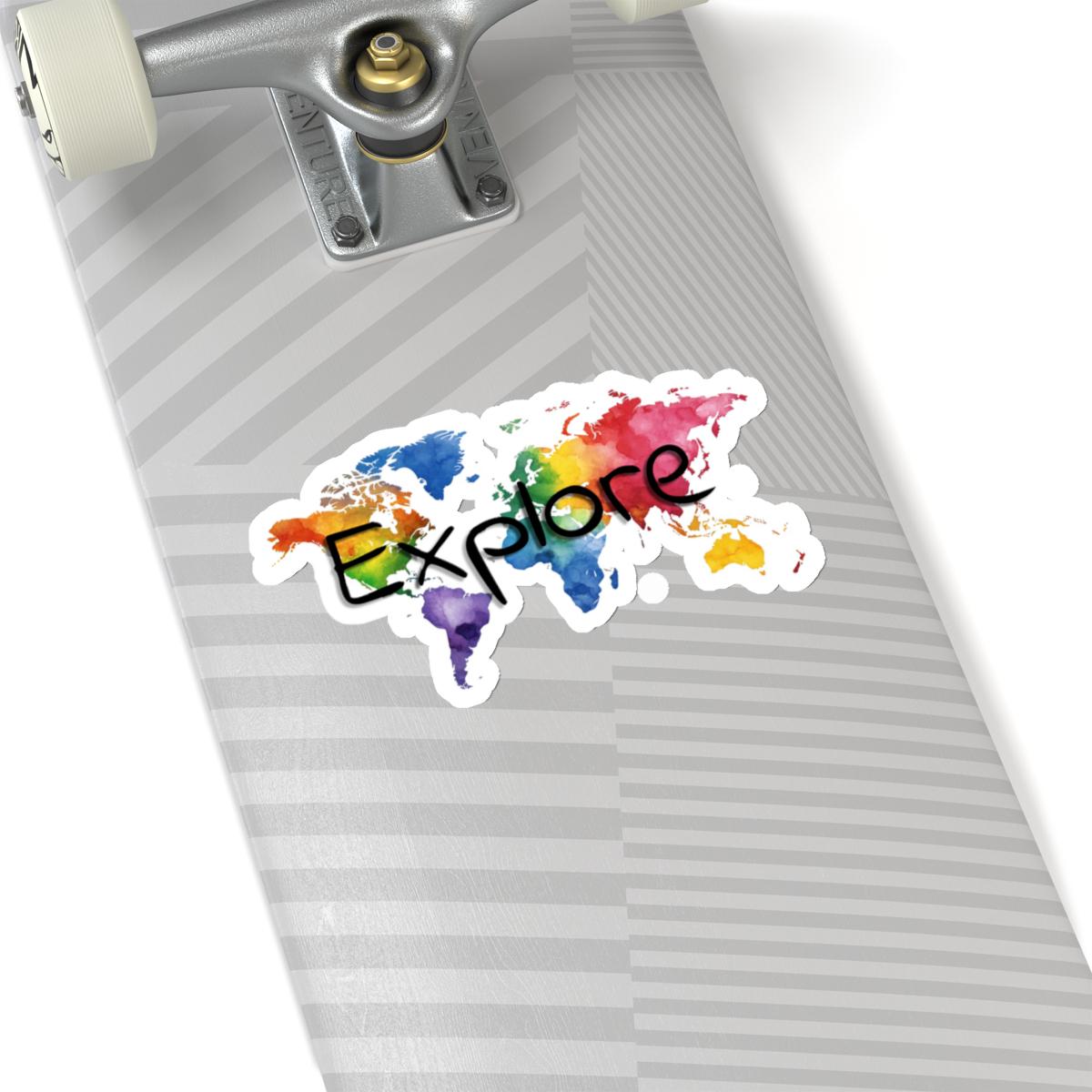 Travel Stickers, World Map 'explore', Wanderlust Stickers, Adventure ...