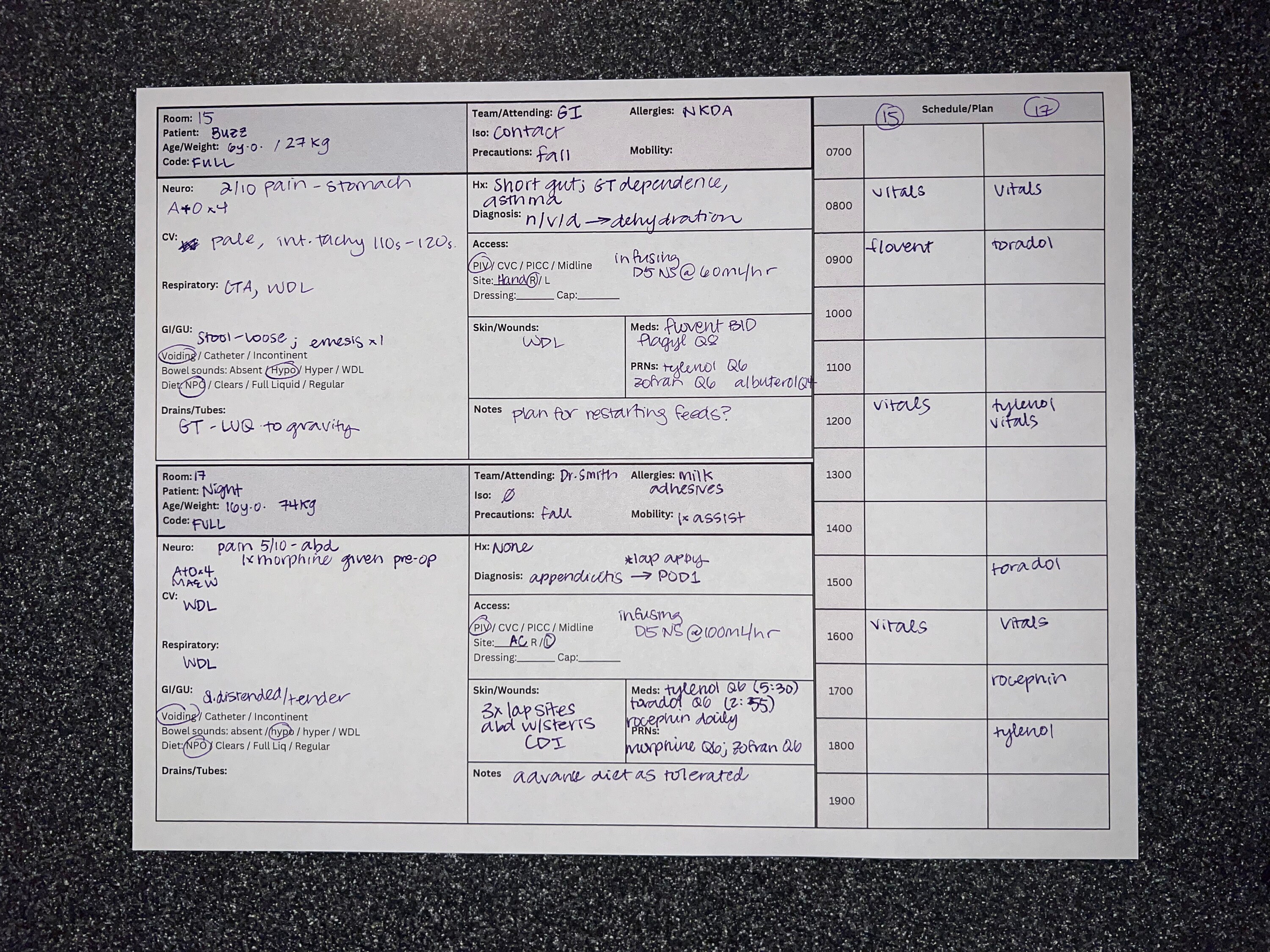 2-patient Timeline Nurse Report Sheet, Timeline Included, Nurse Brain ...